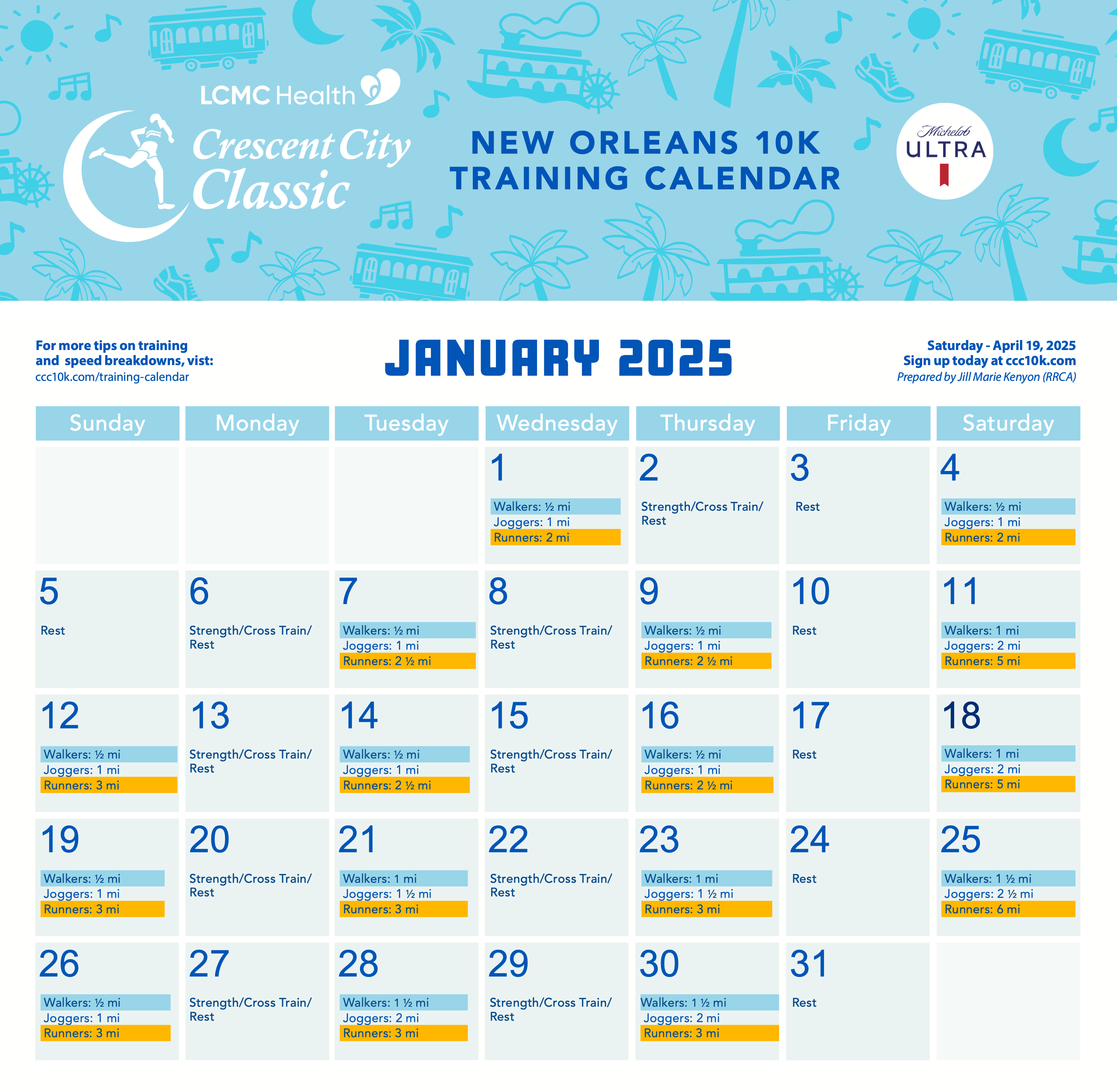 Training Calendar - CCC10K